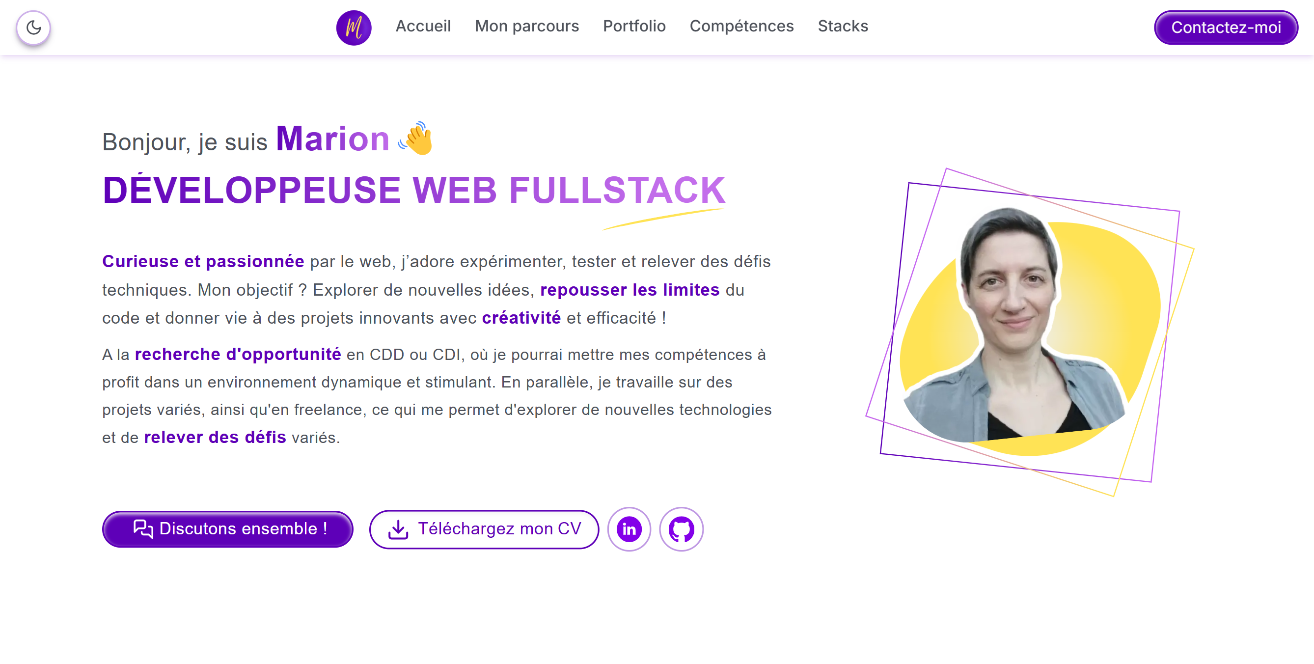 Développeuse Web | React & Next.js - Marion Baston